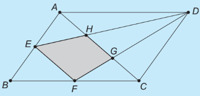 Questão O paralelogramo ABCD tem área 24 cm² e os pontos E e F são os ...