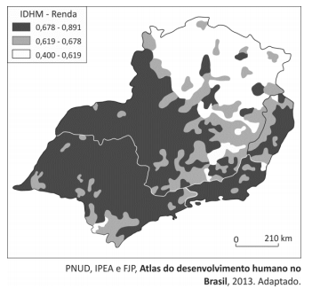 Questão Considere o mapa do IDHMͲRenda (Índice de Desenvolvimento ...