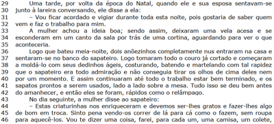 Questão Texto 1 Os Duendes e o SapateiroExtraído de Contos de Grimm, A ...