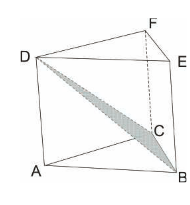 Questão O prisma triangular regular reto ABCDEF com aresta da base 10cm ...