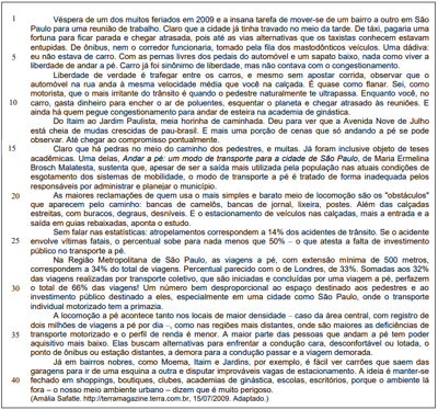 Questão Do relato da experiência da autora na véspera de feriado, NÃO ...