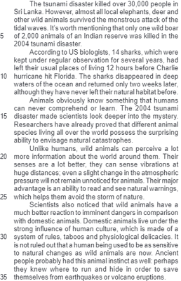 Questão TEXTO:Can animals predict natural disasters?CAN, animals ...