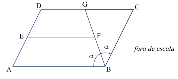 Questão Na figura, ABCD é um paralelogramo em que AB = 14 cm e BC = 6 ...