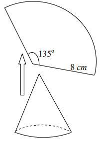 Questão Desenvolvendo a superfície lateral de um cone circular reto, obtém-se um setor circular ...