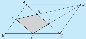 Questão O paralelogramo ABCD tem área 24 cm² e os pontos E e F são os ...